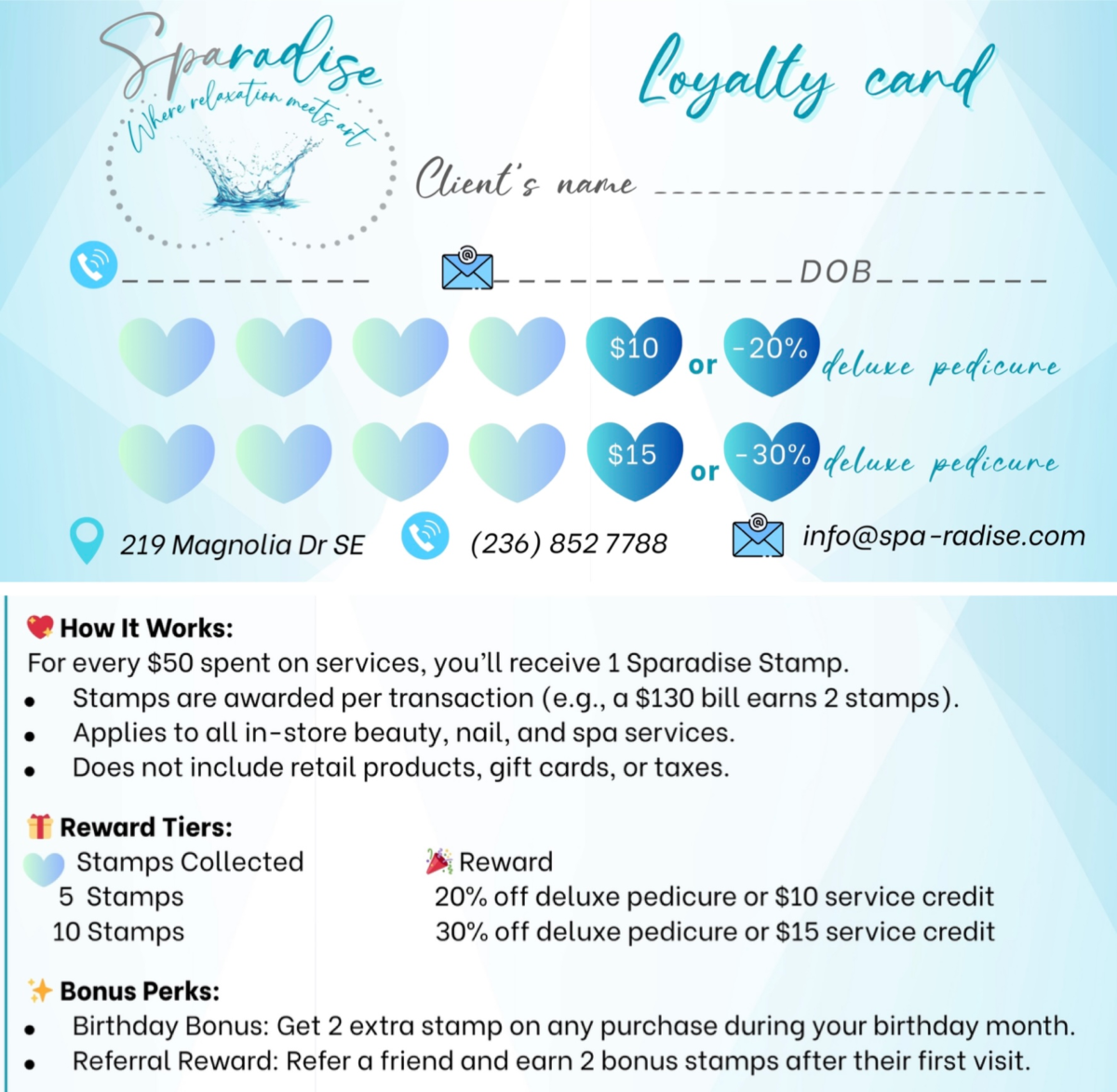 Sparadise Loyalty Program - Welcome to Sparadise